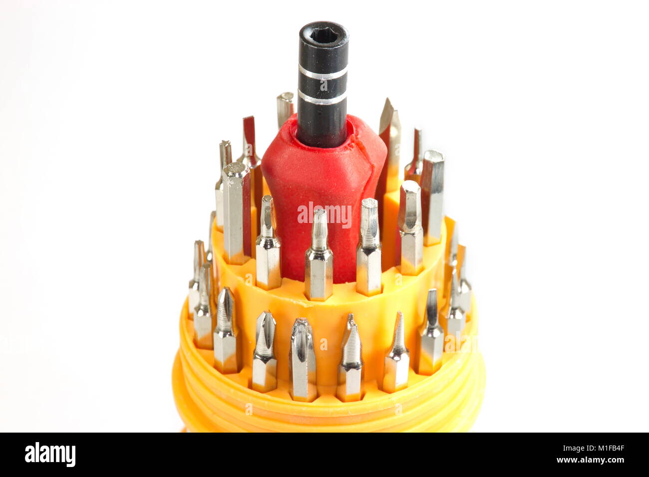 Closed up screwdriver set isolated on white background Stock Photo - Alamy