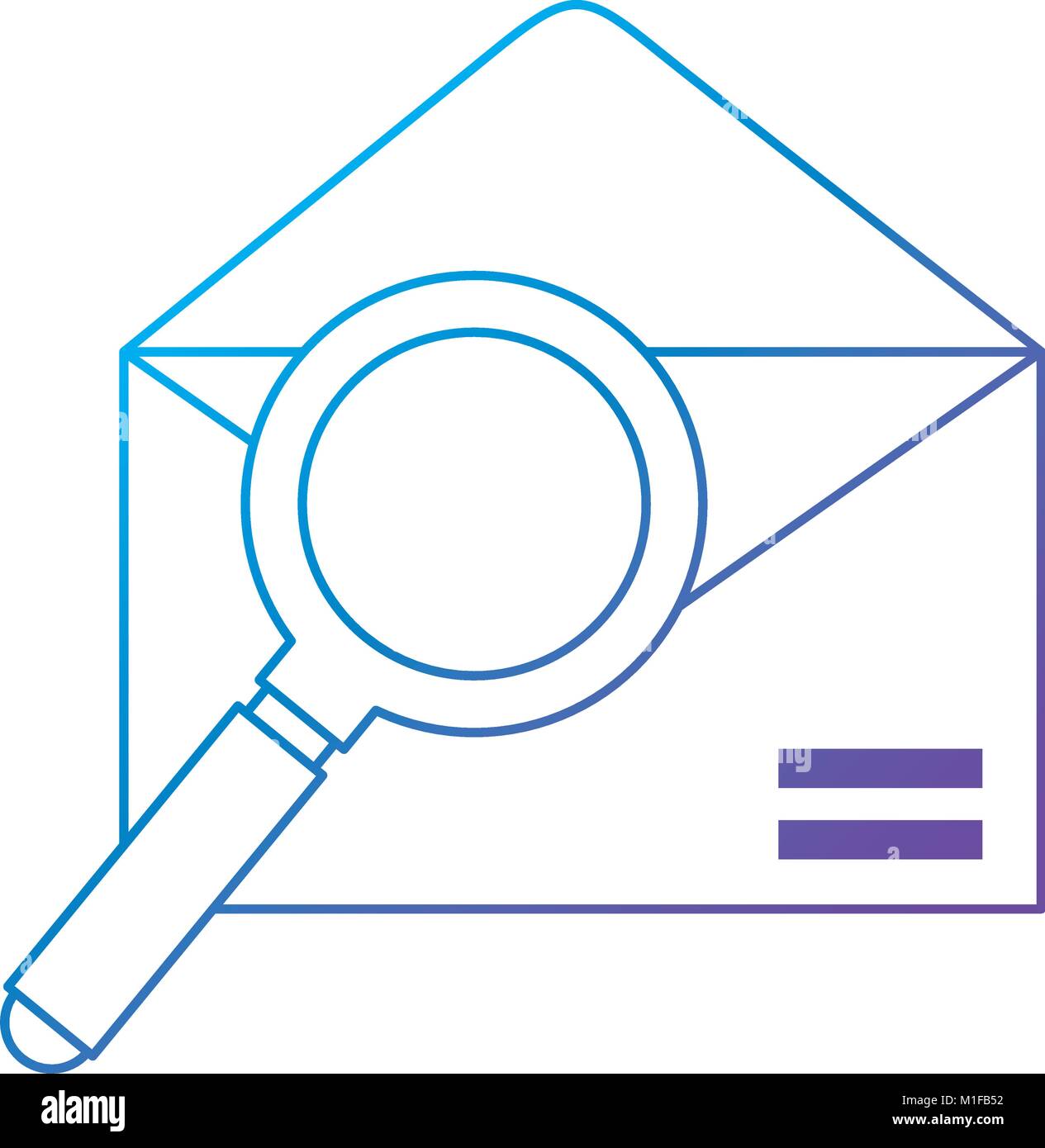 envelope mail with magnifying glass vector illustration design Stock ...