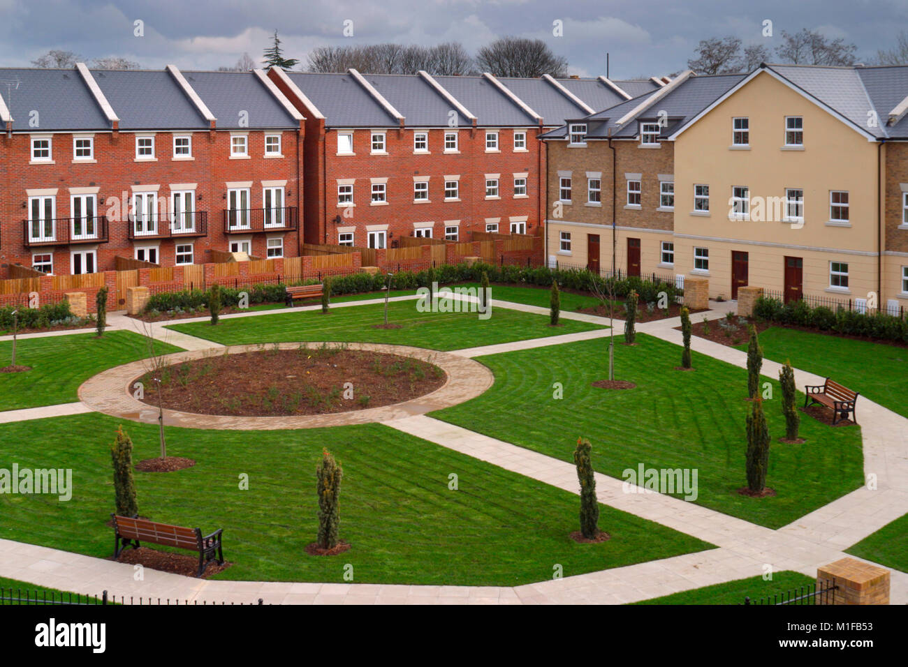 A modern style terrace town house property development Stock Photo - Alamy