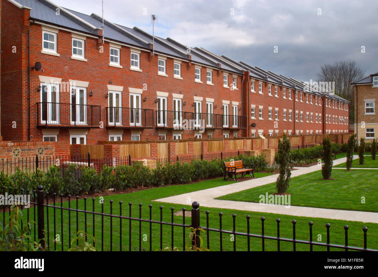 A modern style terrace town house property development Stock Photo - Alamy