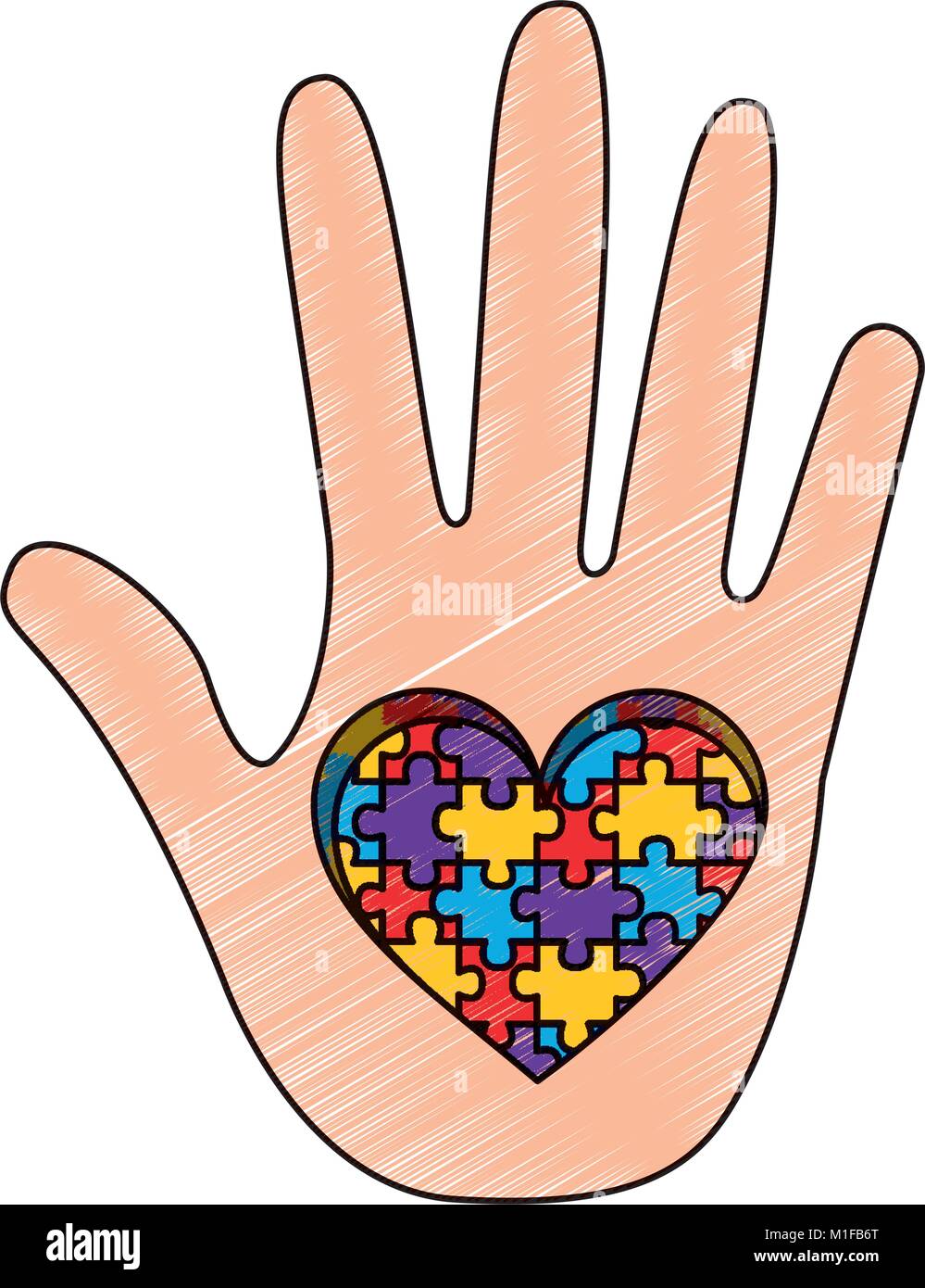 Autism day campaign hand Stock Vector Images - Alamy