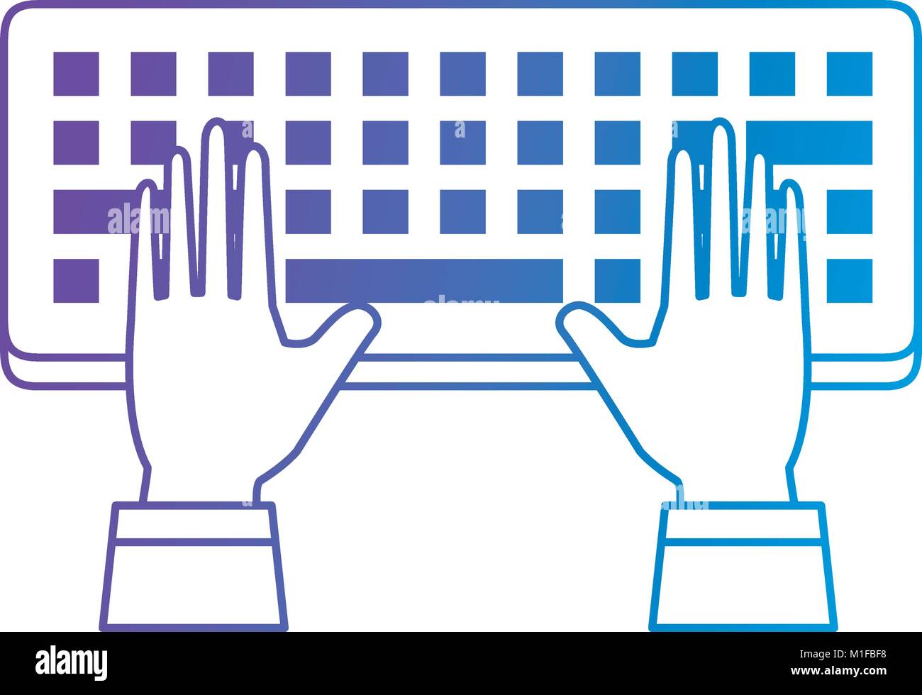 computer keyboard with hands user Stock Vector Image & Art - Alamy