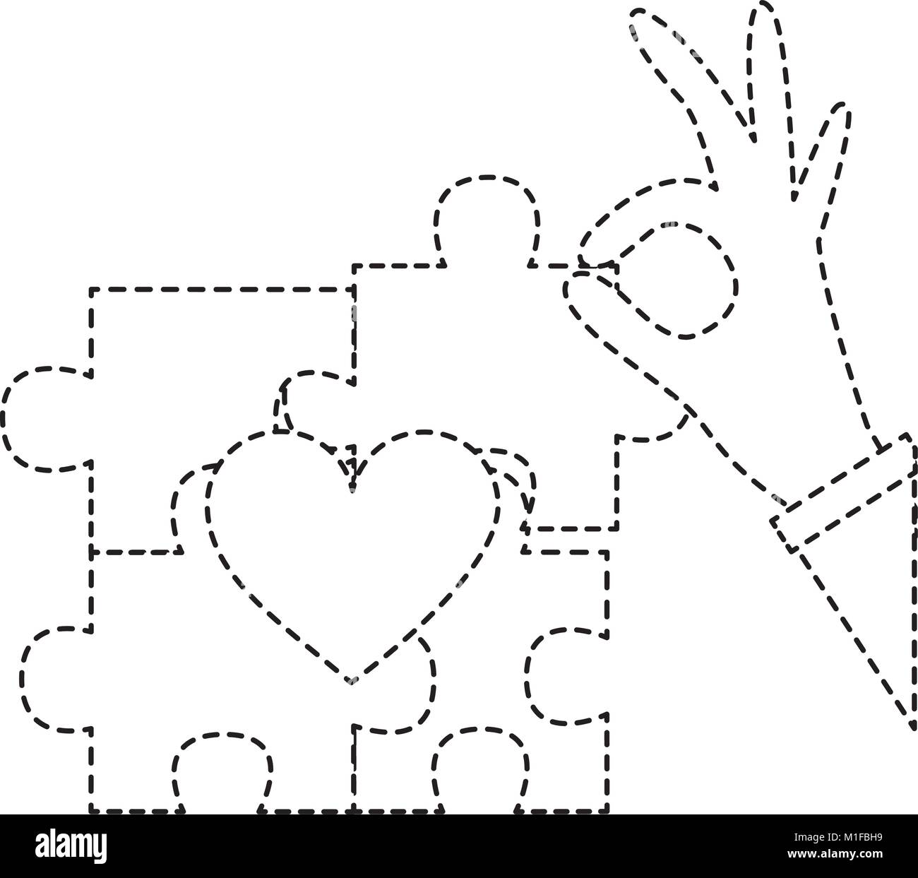 hand complete a jigsaw puzzle heart Stock Vector Image & Art - Alamy