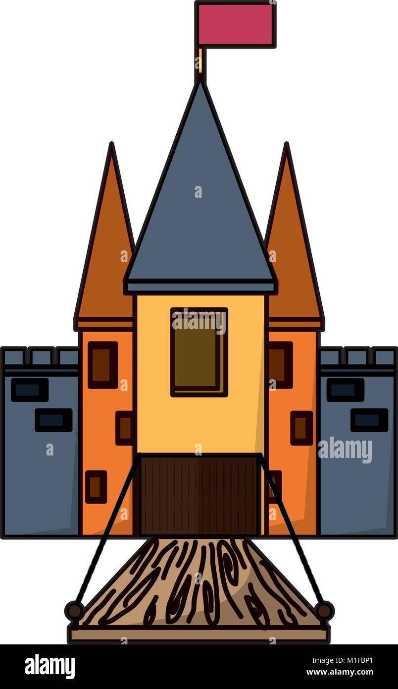 Drawbridge tower stronghold Stock Vector Images - Alamy