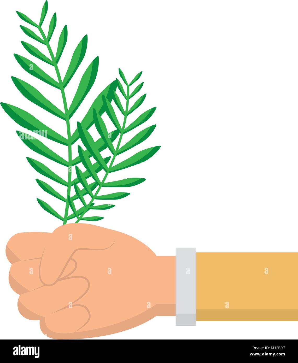 hands holding leaves palm traditional Stock Vector Image & Art - Alamy
