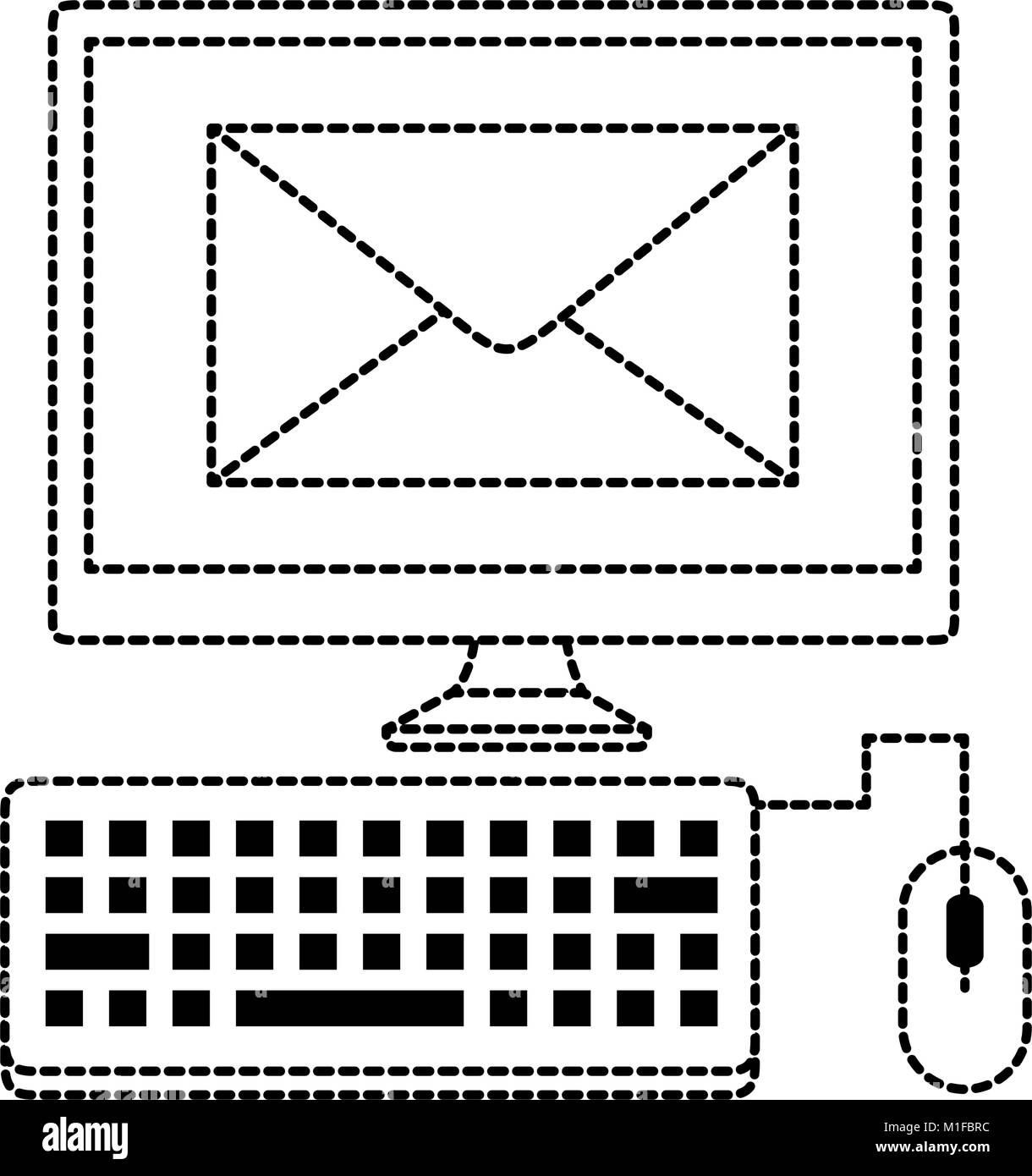 desktop computer with envelope mail Stock Vector Image & Art - Alamy