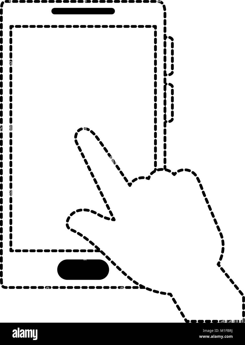 hand human with smartphone device Stock Vector Image & Art - Alamy