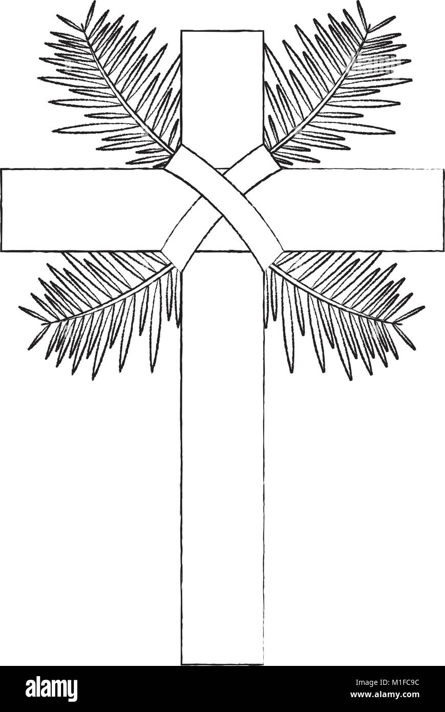 traditional branch palm christian cross symbol Stock Vector Image & Art ...