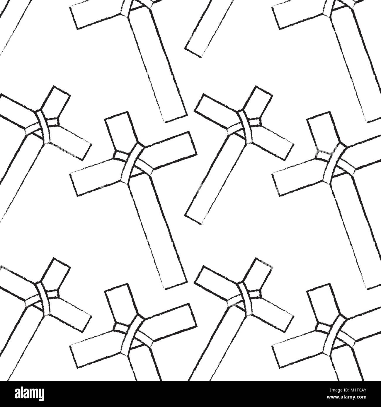 seamless pattern sacred cross catholic symbol Stock Vector Image & Art ...