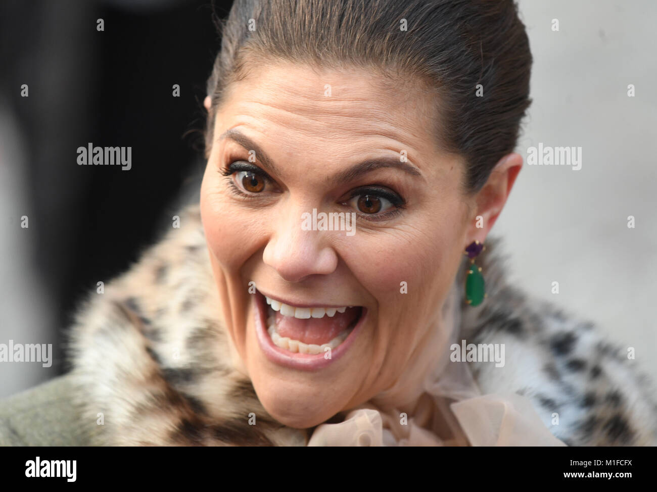 Crown Princess Victoria of Sweden walks from the Royal Palace of ...