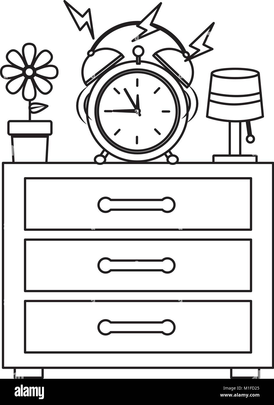 Bedside lamp clock Stock Vector Images - Alamy