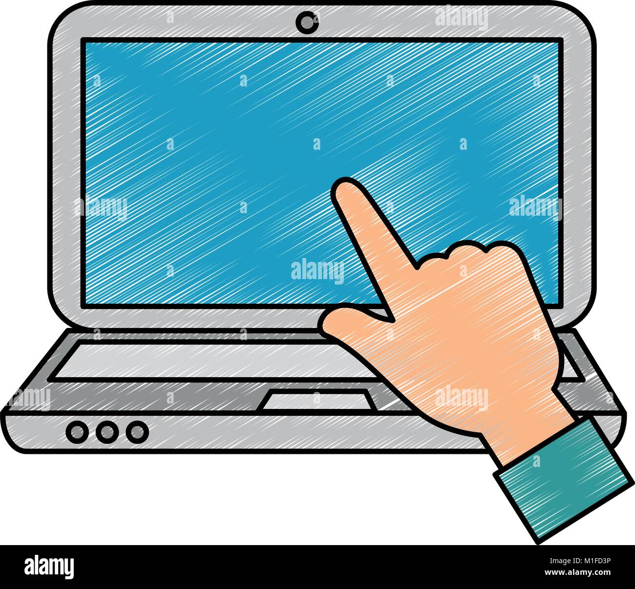 laptop computer with hand human Stock Vector Image & Art - Alamy
