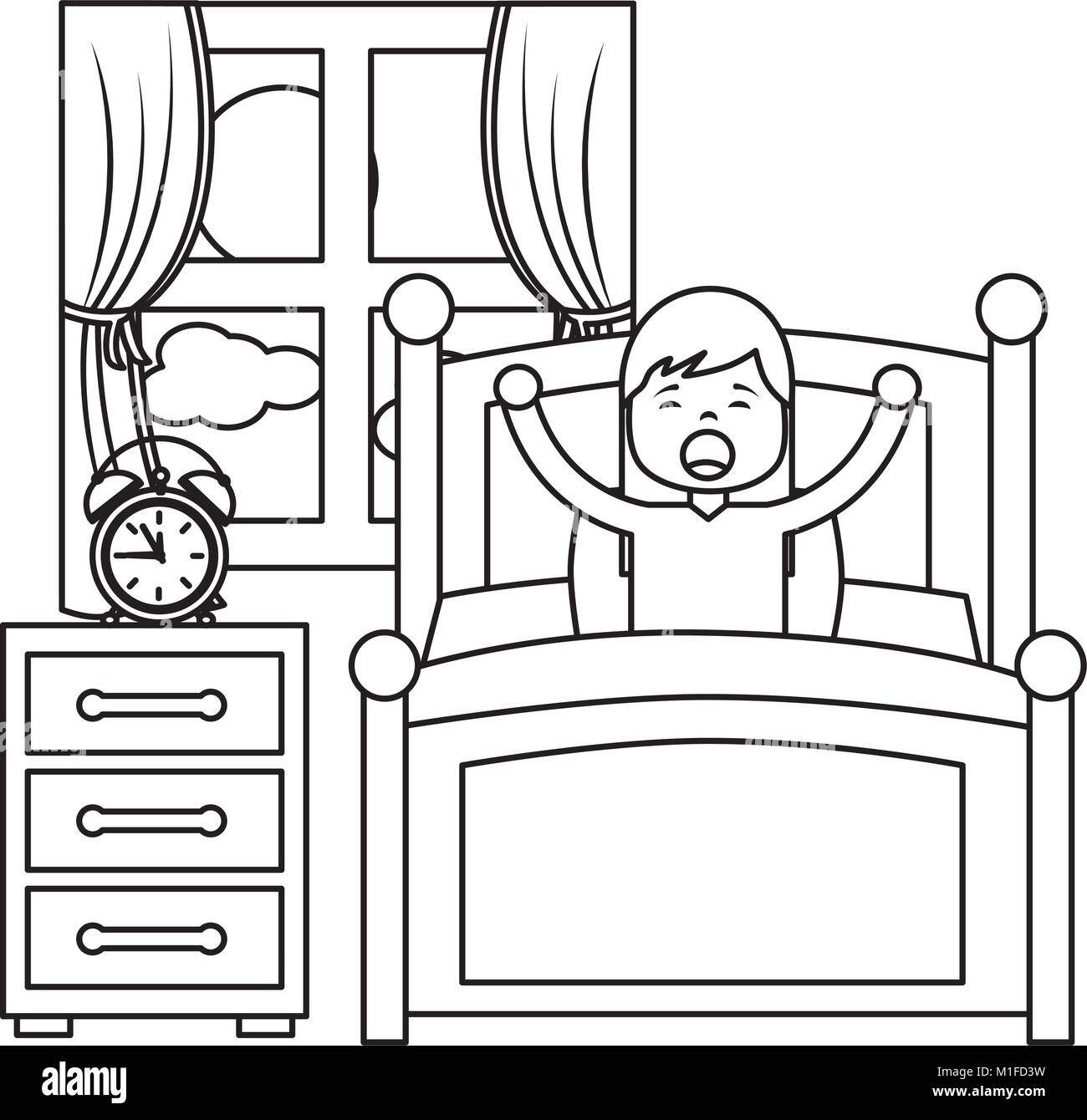 Clipart Waking Up In The Morning Black And White