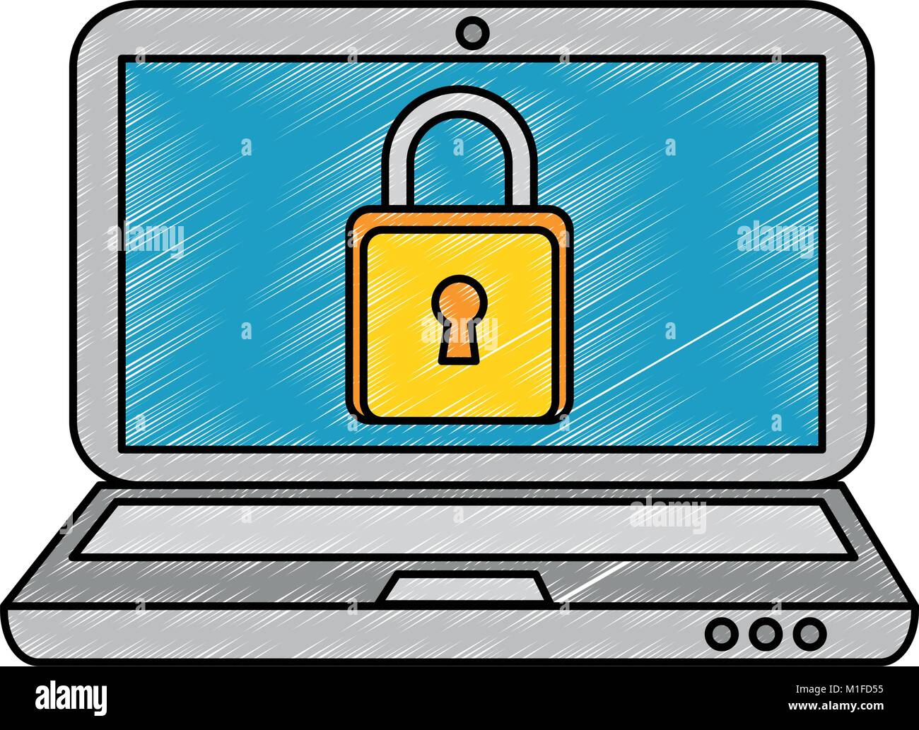laptop computer with padlock Stock Vector Image & Art - Alamy
