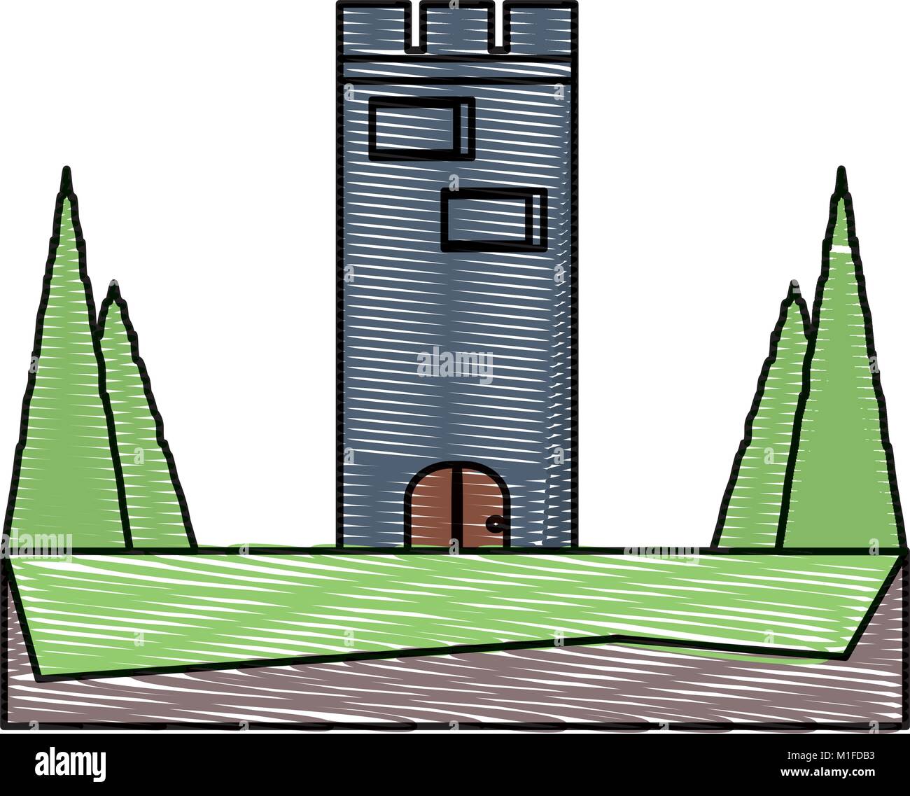 Medieval castle tower icon Stock Vector Image & Art - Alamy