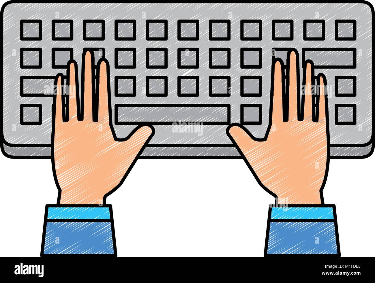 computer keyboard with hands user Stock Vector Image & Art - Alamy