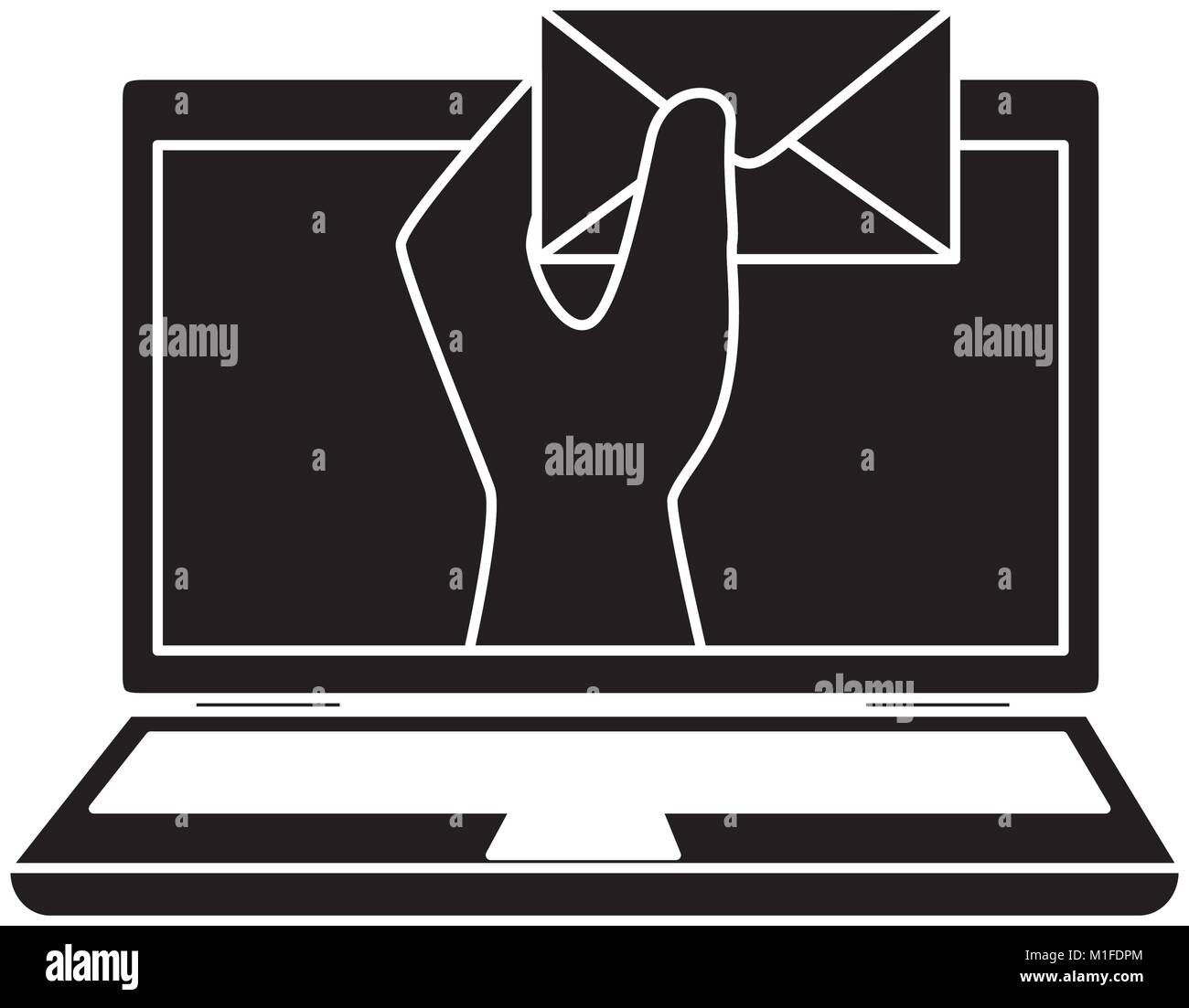 laptop with envelope mail Stock Vector Image & Art - Alamy