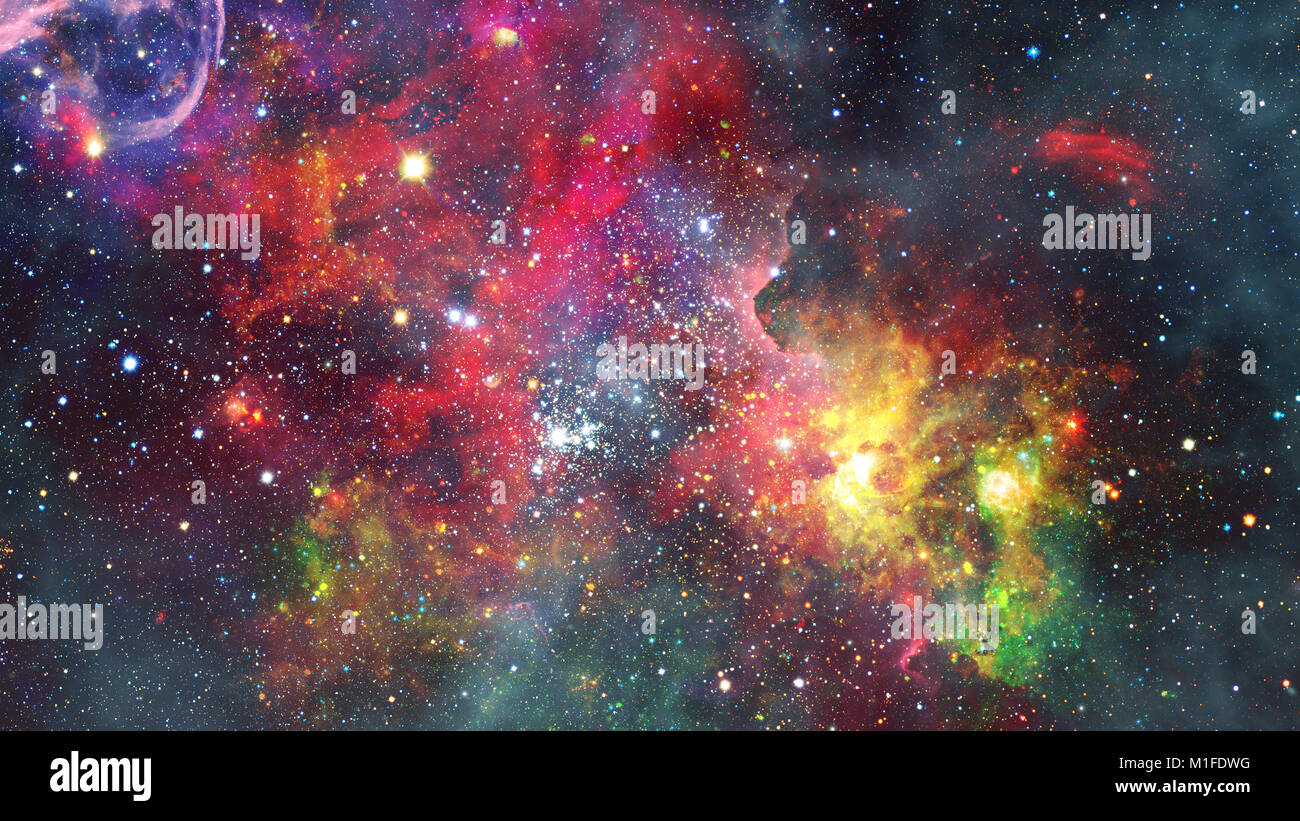 Colorful nebulas, galaxies and stars in deep space. Elements of this ...