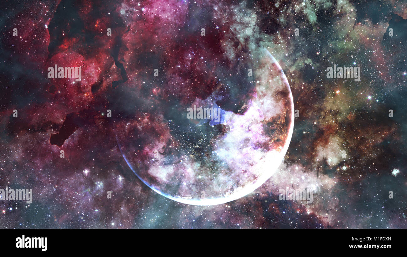 Earth and galaxies in space. Elements of this image furnished by NASA ...