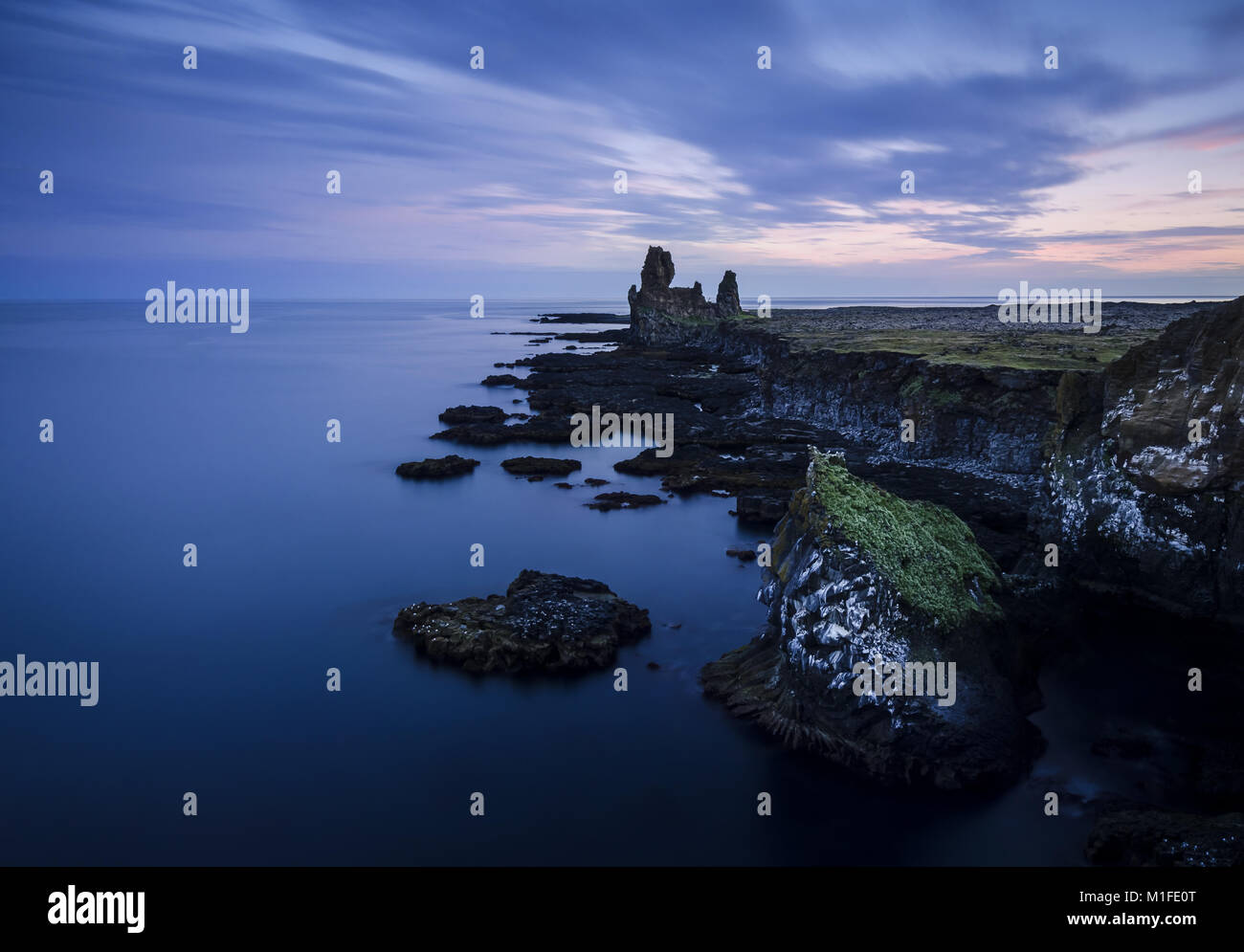 Londrangar basalt cliffs. Uniquely-formed remnants of ancient basalt ...