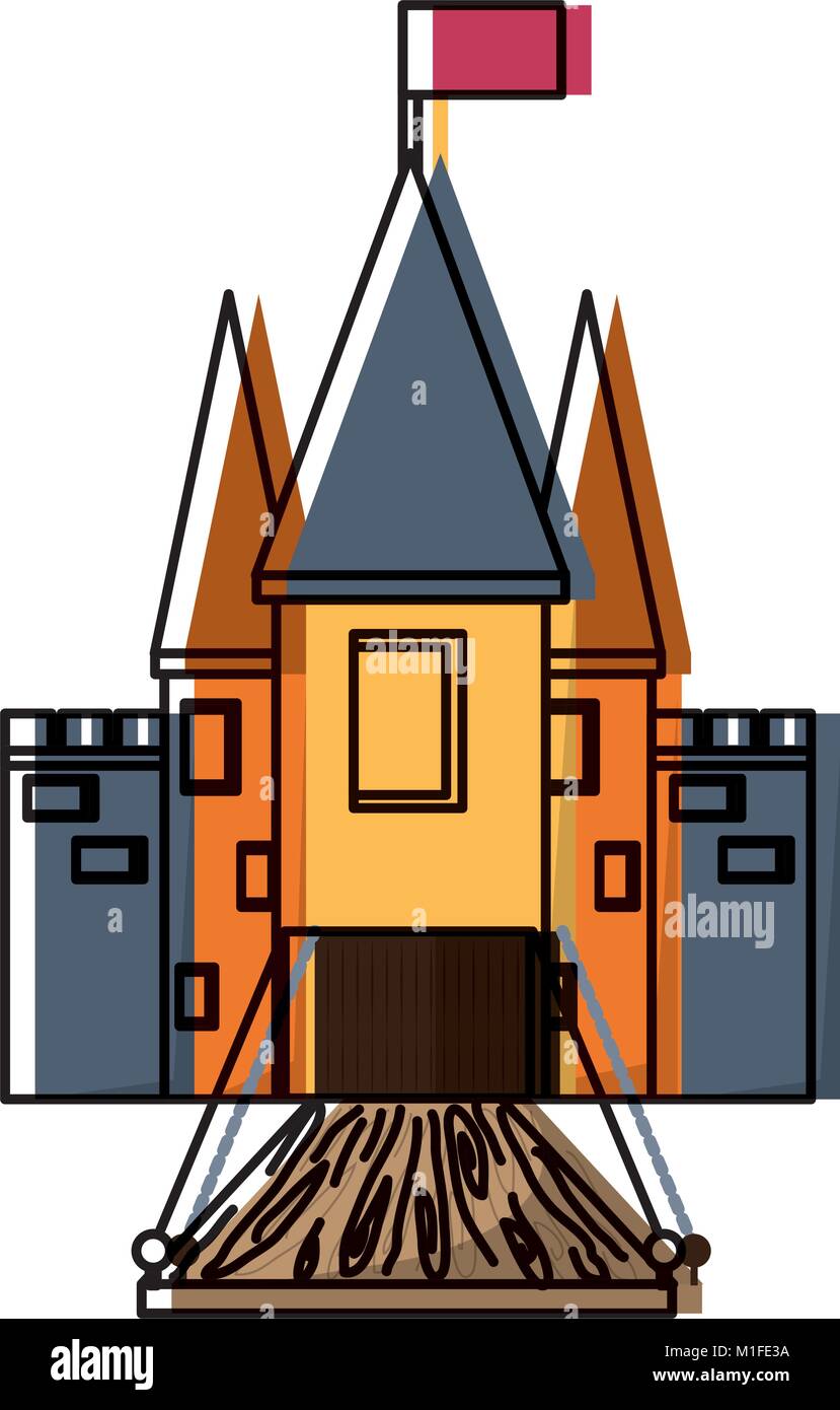 Medieval castle with drawbridge Stock Vector Image & Art - Alamy