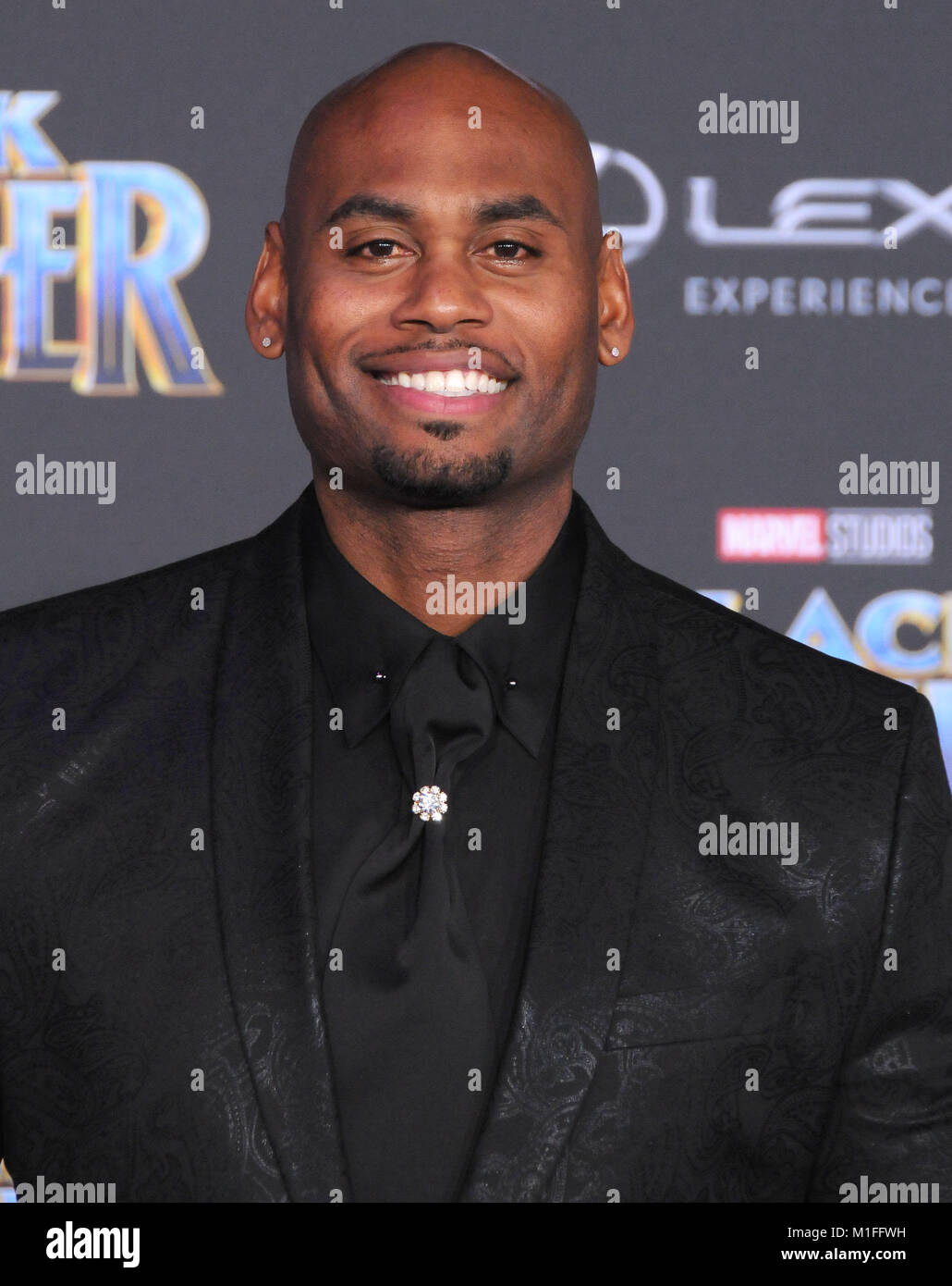 Los Angeles, USA. 29th Jan, 2018. Trainer Corey Calliet attends the ...