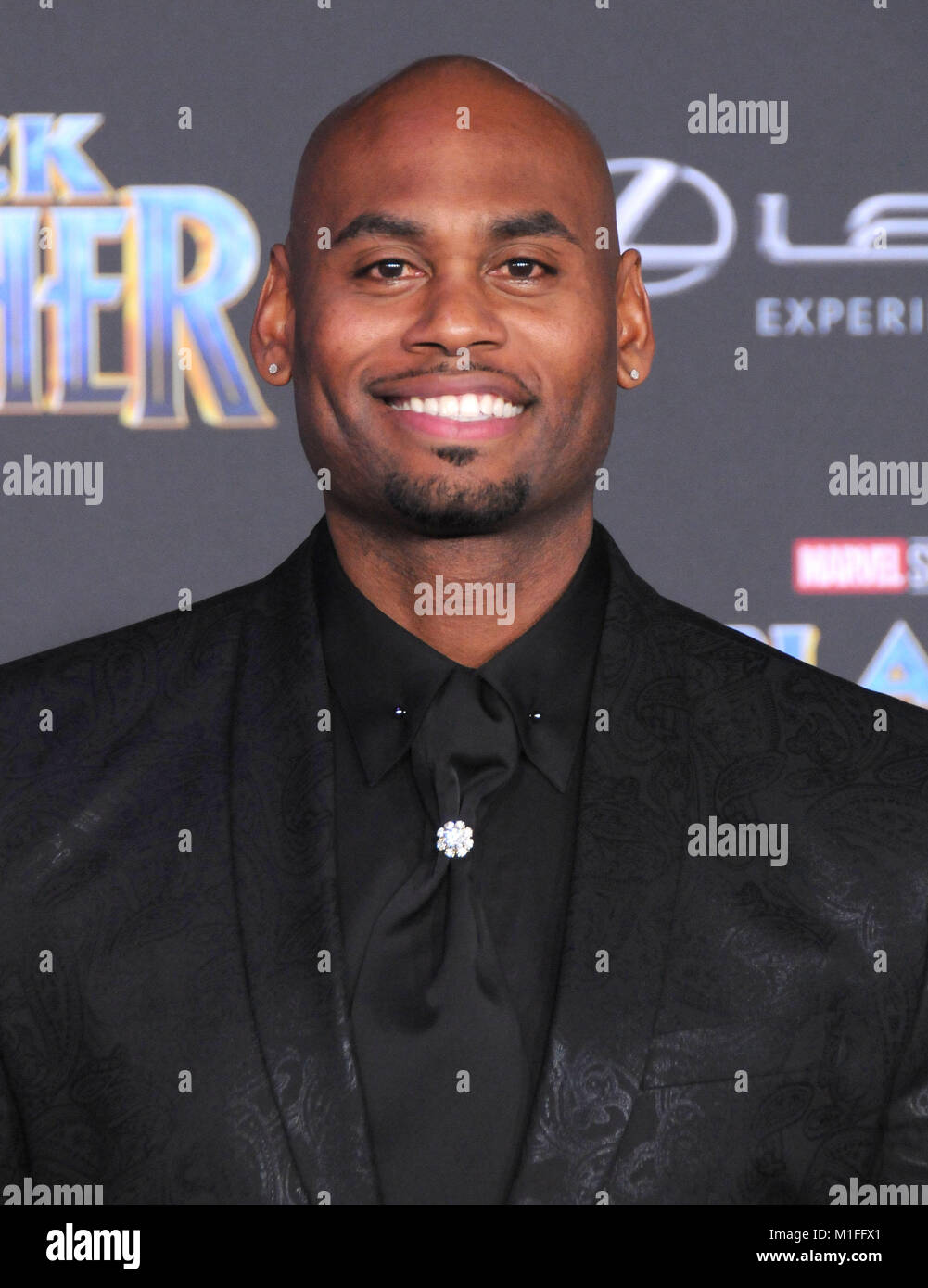 Los Angeles, USA. 29th Jan, 2018. Trainer Corey Calliet attends the ...