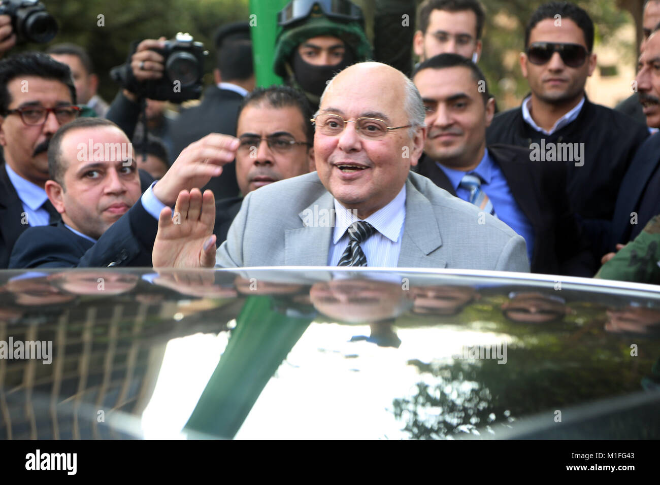 Cairo, Egypt. 29th Jan, 2018. The Chairperson of Egypt's Ghad Party ...