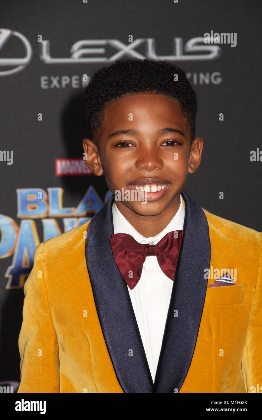 Seth Carr 01/29/2018 The World Premiere of "Black Panther" held at The ...