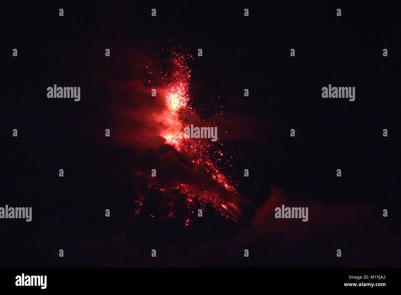 January 24, 2018 - Daraga, Albay, Bicol Region, Philippines - Lava from ...