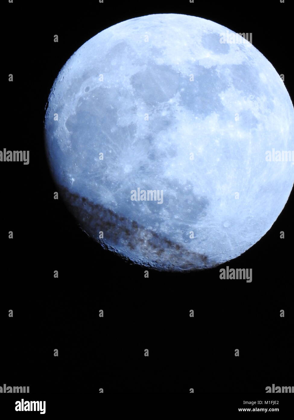 two days before the super moon, two days before the blue Moon Stock ...