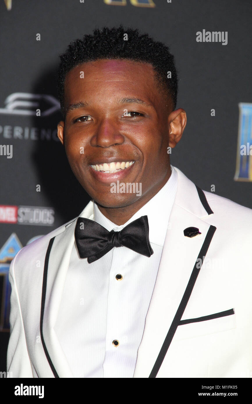 Denzel Whitaker 01/29/2018 The World Premiere of "Black Panther" held ...