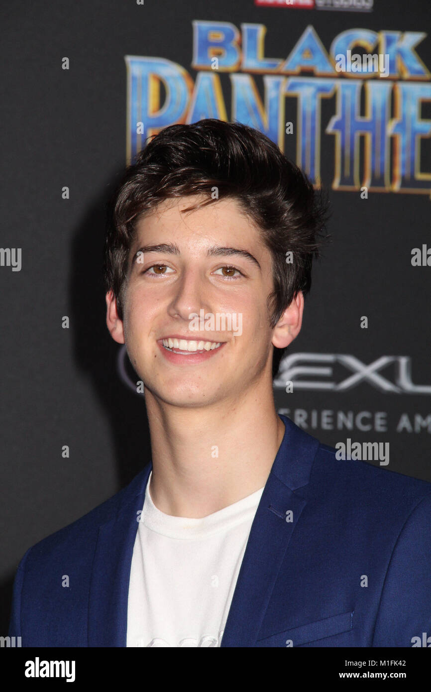 Milo Manheim 01/29/2018 The World Premiere of "Black Panther" held at ...