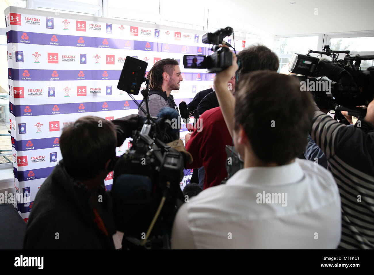 Josh Navidi , the Wales rugby player speaks to the press. . Wales rugby ...