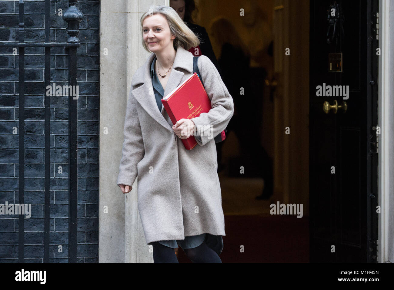 Chief secretary to the treasury liz truss leaves downing street hi-res ...