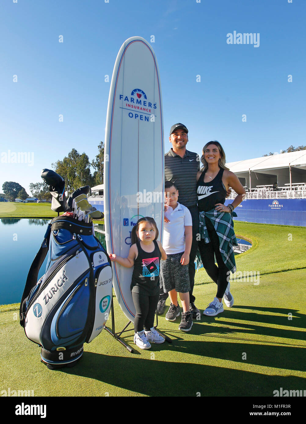 San Diego, CA, USA. 29th Jan, 2018. Jason Day, shown with his daughter ...