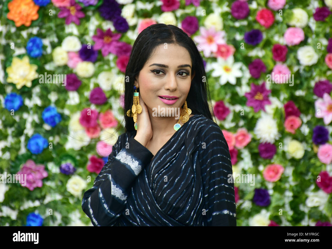 Mumbai, India. 29th Jan, 2018. Indian film actress Amrita Rao seen ...