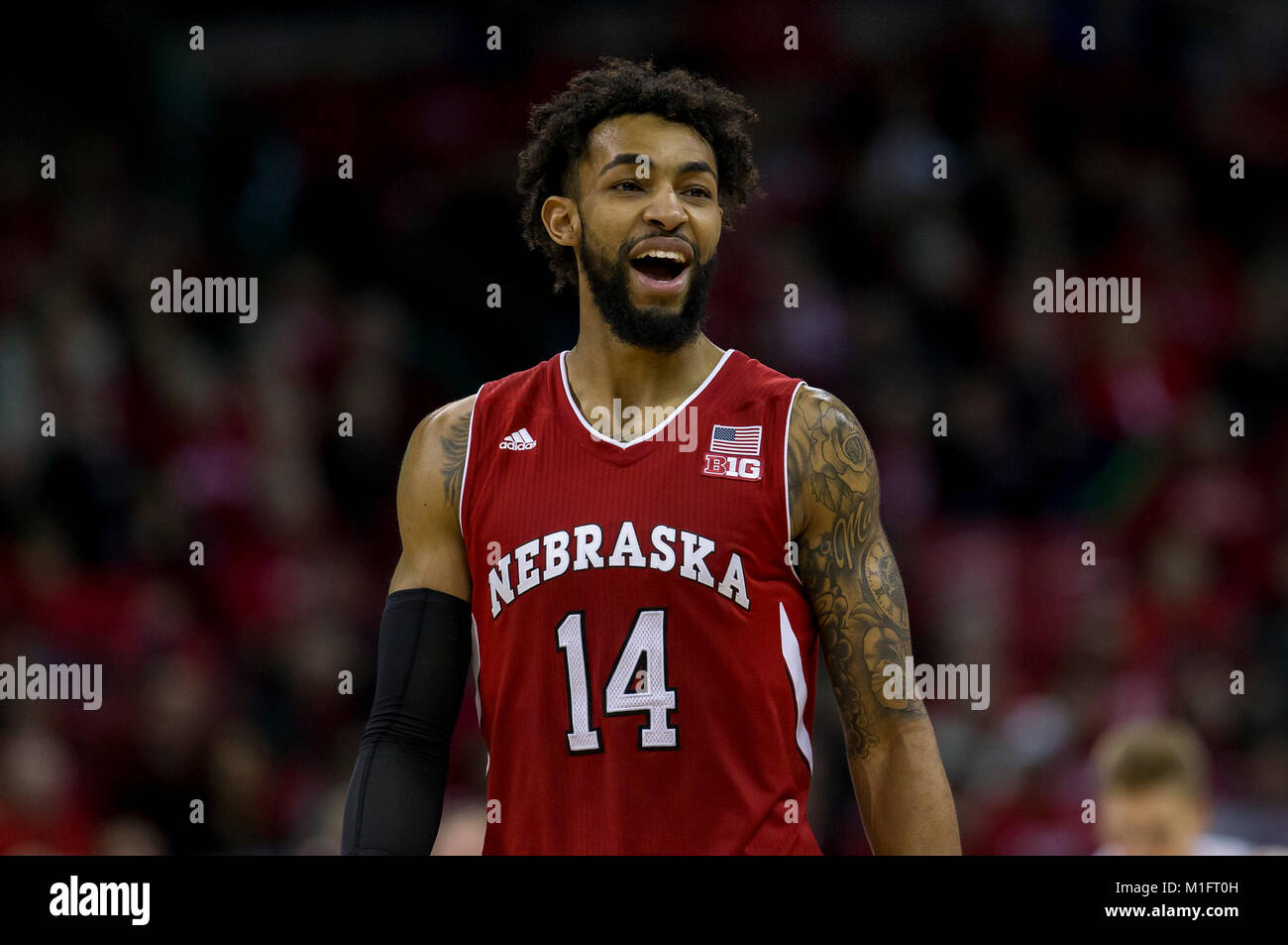Madison, WI, USA. 29th Jan, 2018. Nebraska Cornhuskers forward Isaac ...