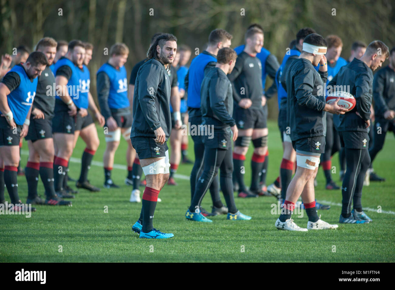 Cardiff, UK. 30th Jan, 2018. Josh Navidi (dreadlocks) during Welsh ...