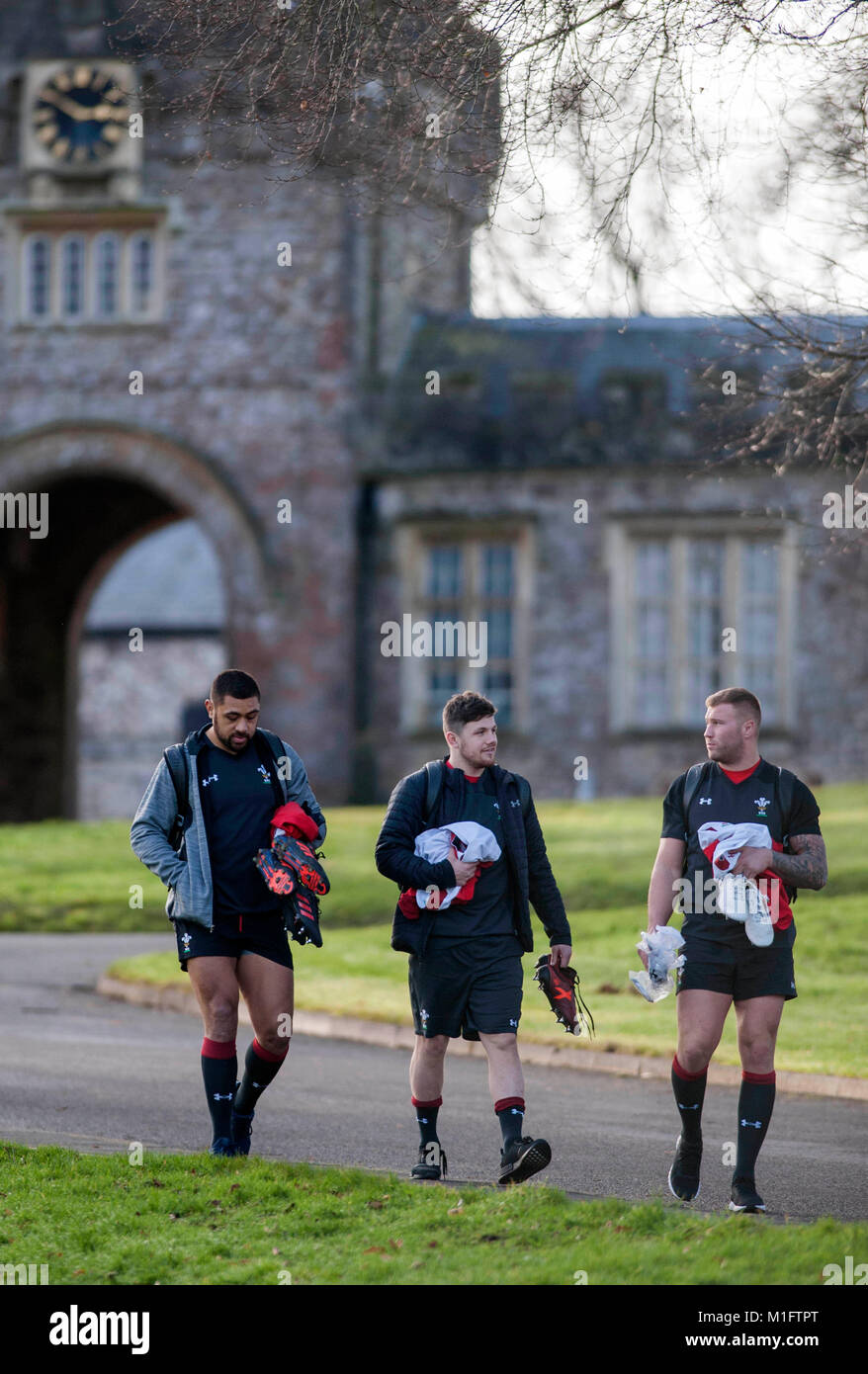Cardiff, UK. 30th Jan, 2018. Toby Faletau, Steff Evans and Ross ...