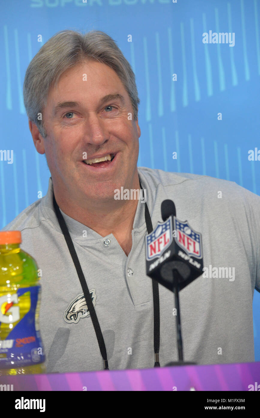 St Paul, Minnesota, USA. 29th Jan, 2018. -Doug Pederson of the ...