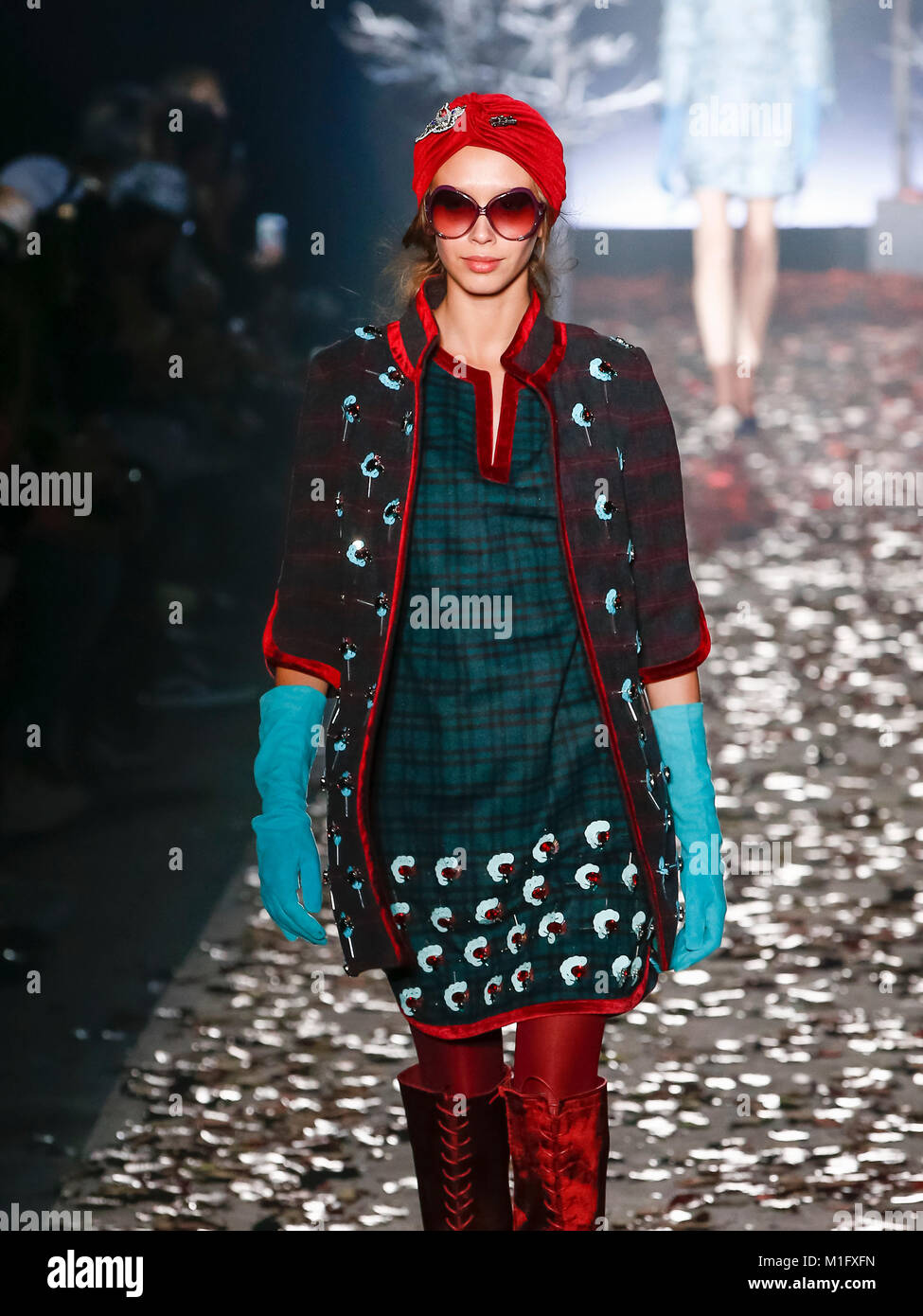 Barcelona, Spain. 30th Jan, 2018. Model wears at collection runway a ...