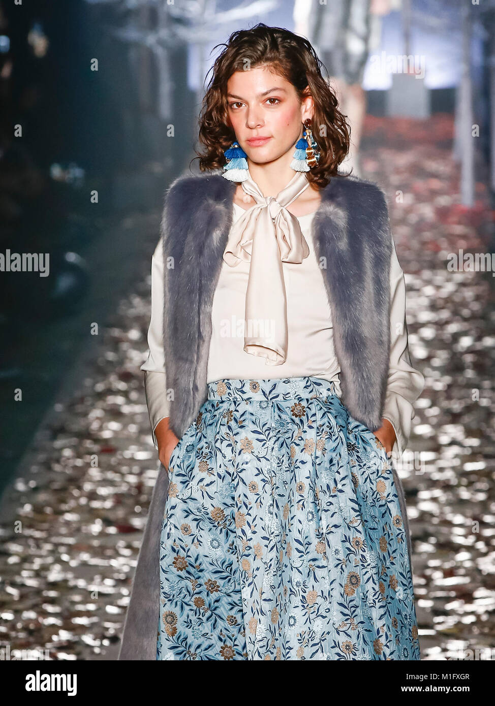 Barcelona, Spain. 30th Jan, 2018. Model wears at collection runway a ...