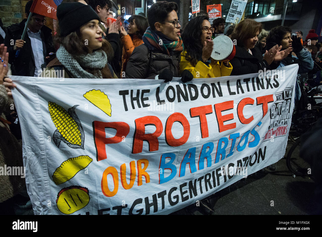 London, UK. 30th Jan, 2018. Social housing activists, students and ...