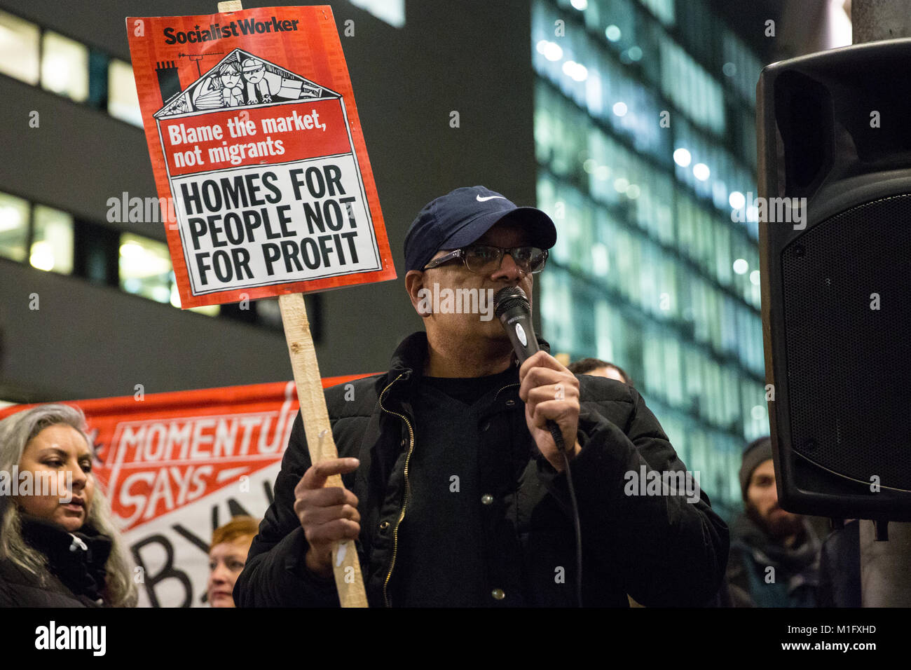 London, UK. 30th Jan, 2018. Social housing activists, students and ...