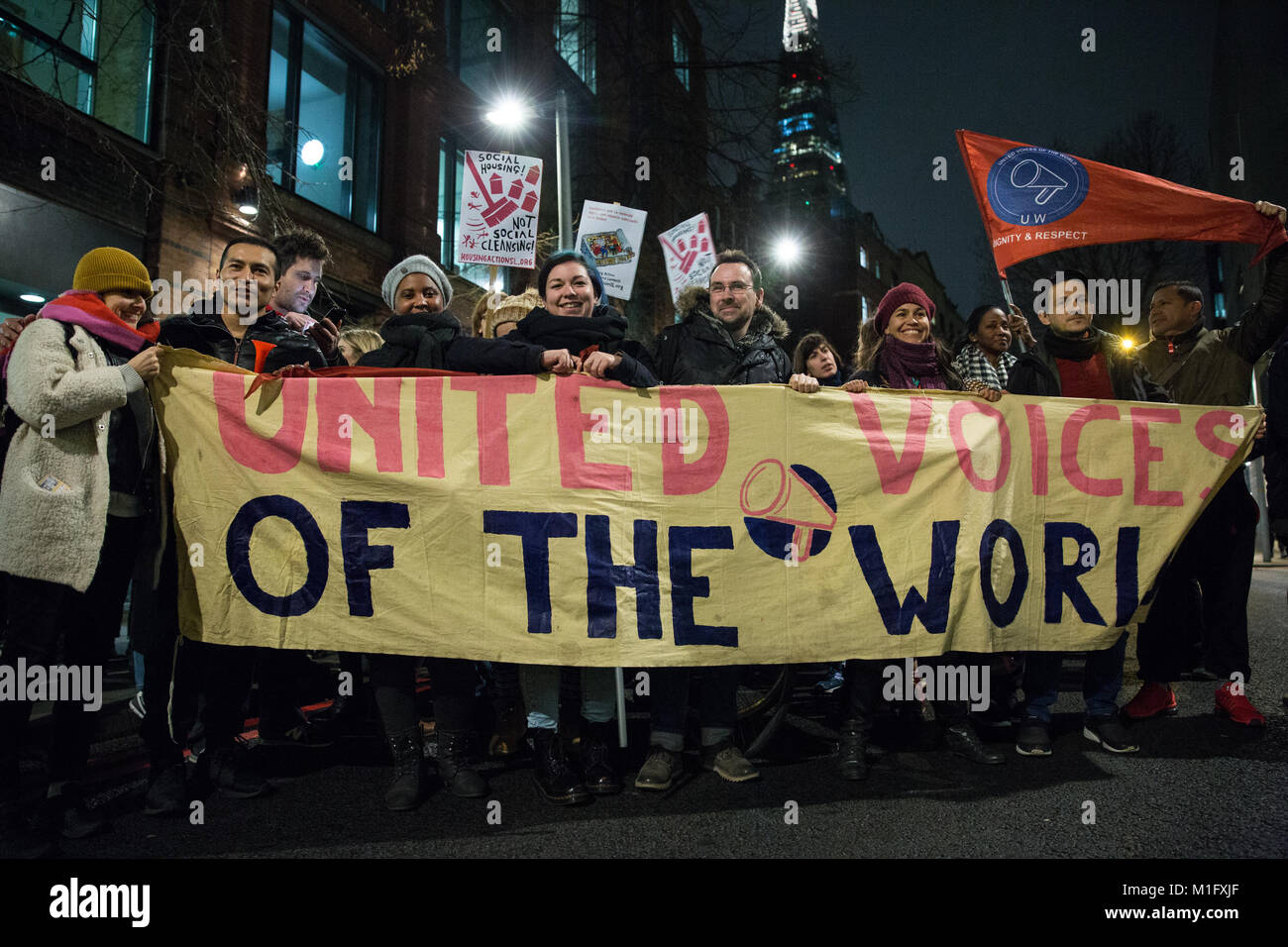 London, UK. 30th Jan, 2018. Social housing activists, students and ...