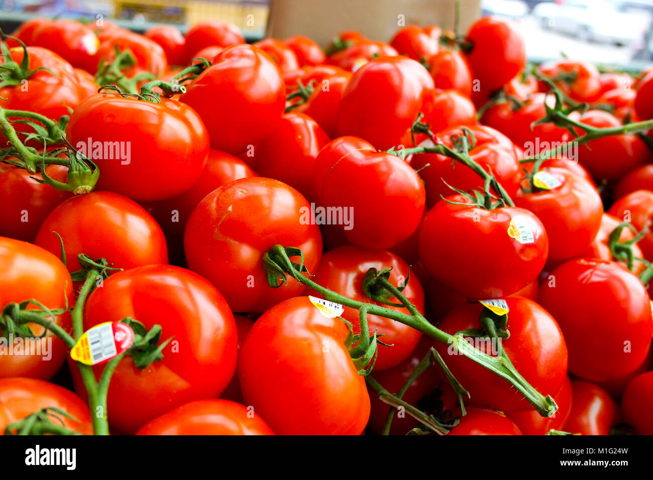a fresh red tomato in market Stock Photo - Alamy