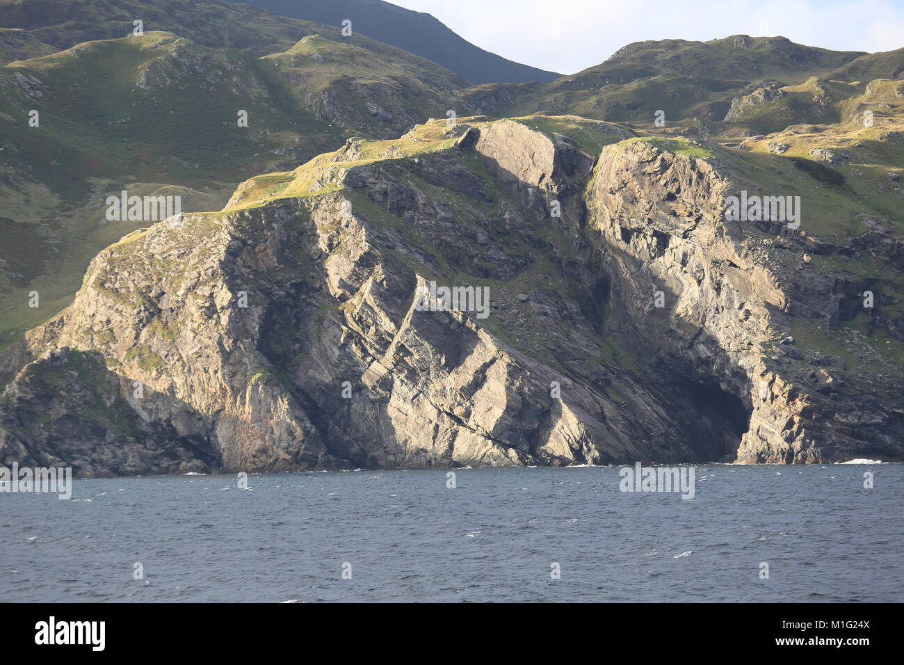 steep sided cliffs, wild atlantic way, slieve league, county donegal ...