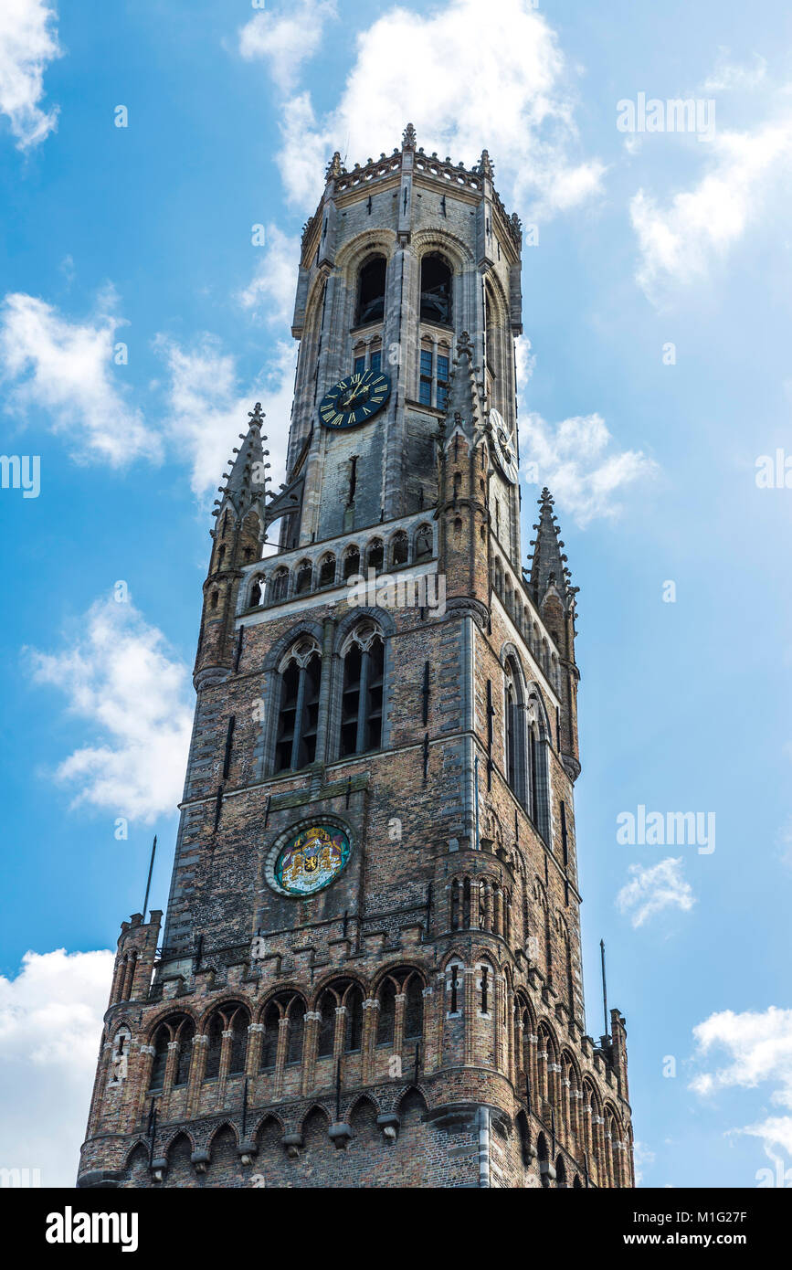 Belfry is a medieval bell tower in the historic center of Bruges ...