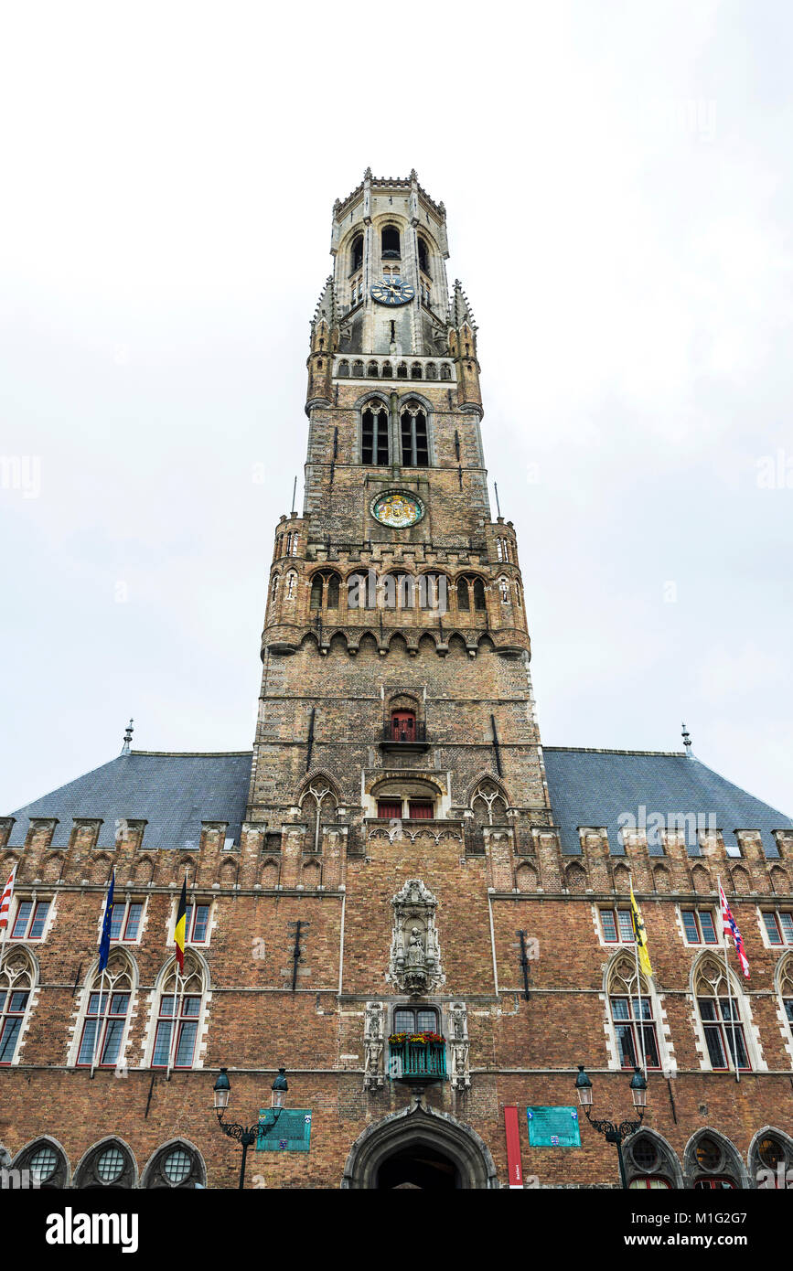 Belfry is a medieval bell tower in the historic center of Bruges ...